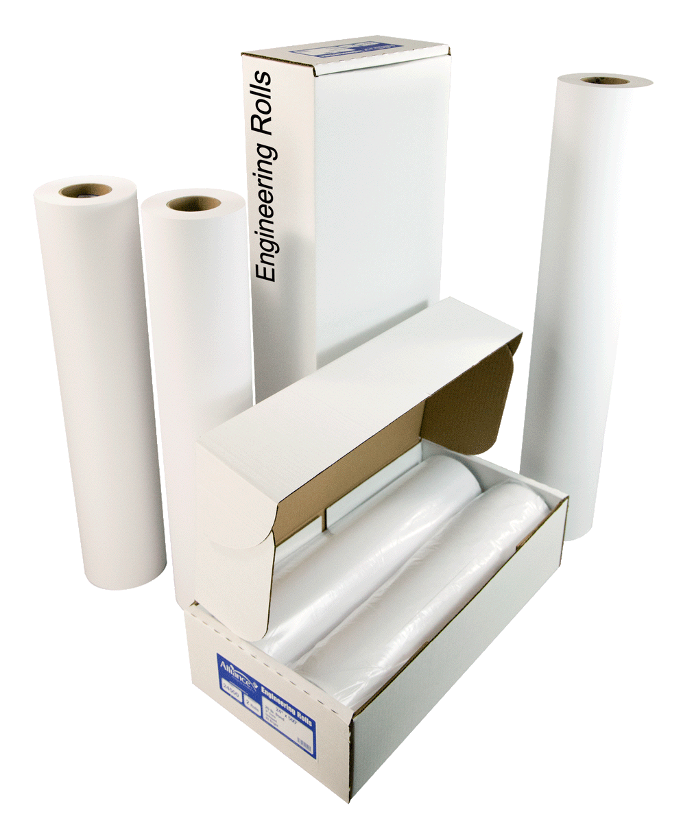 Alliance 17" x 500 FT 20lb. Bond Engineering Rolls (17500) – Paper and ...